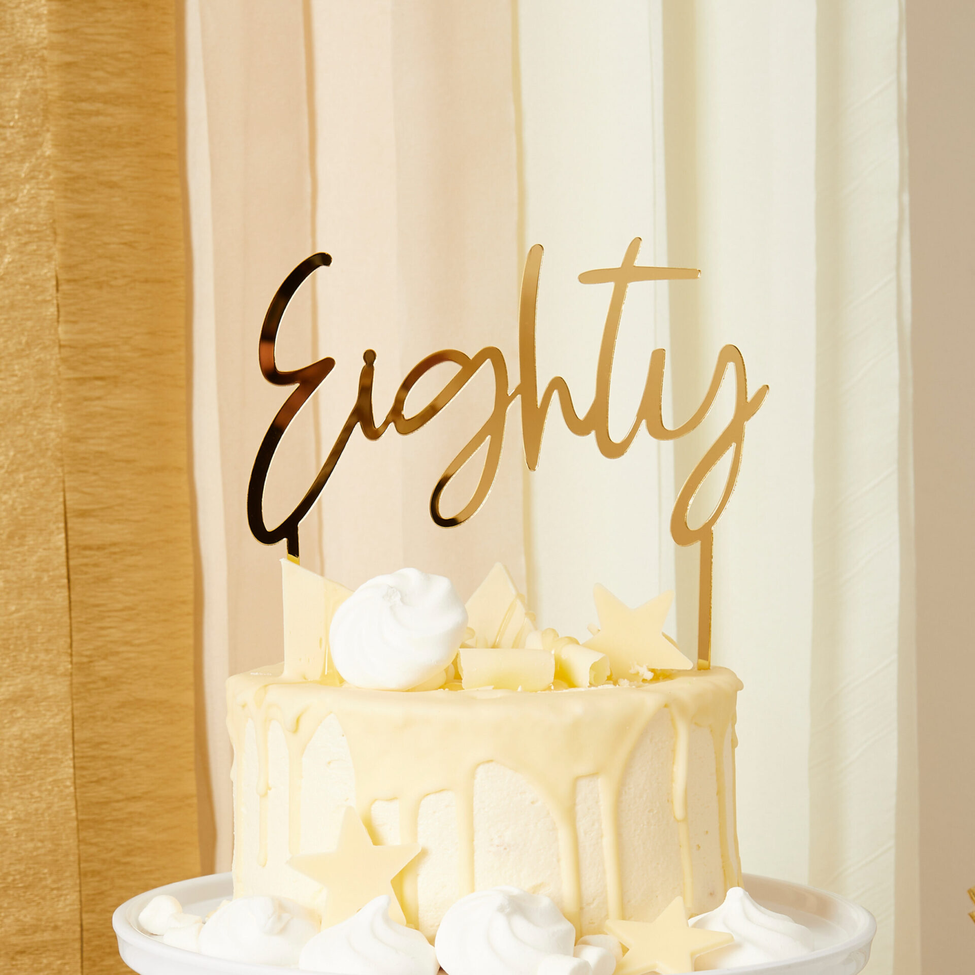 Gold 'Eighty' Acrylic Cake Topper - Confetti Crew